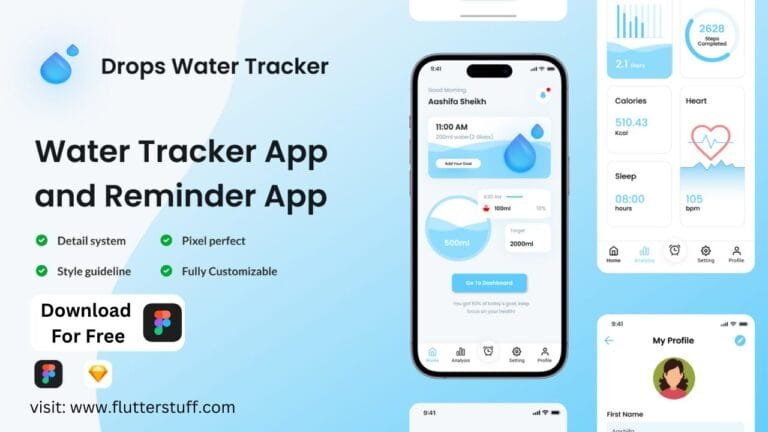 Free Water Tracker App UI Design in 2025 - Flutter Stuff