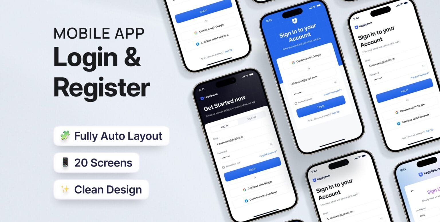 20 Free Login & registration Screens UI Design in 2025 - Flutter Stuff